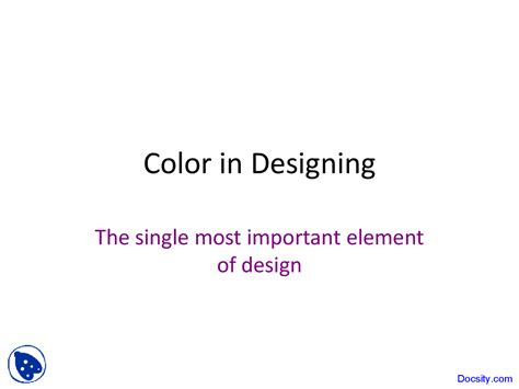 Color In Designing Horticulture Lecture Slides Docsity