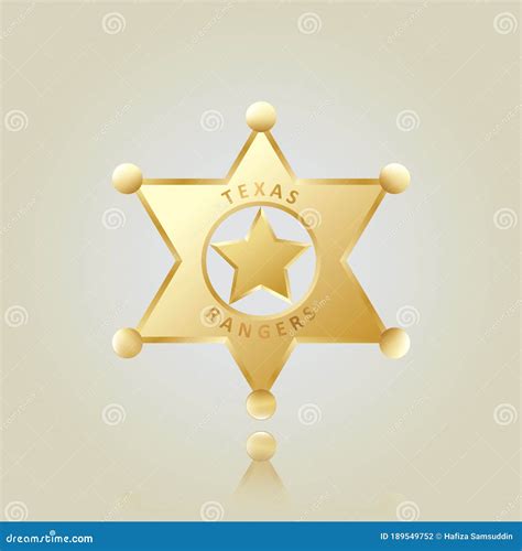 Texas Ranger Badge Vector Illustration Decorative Design Stock Vector
