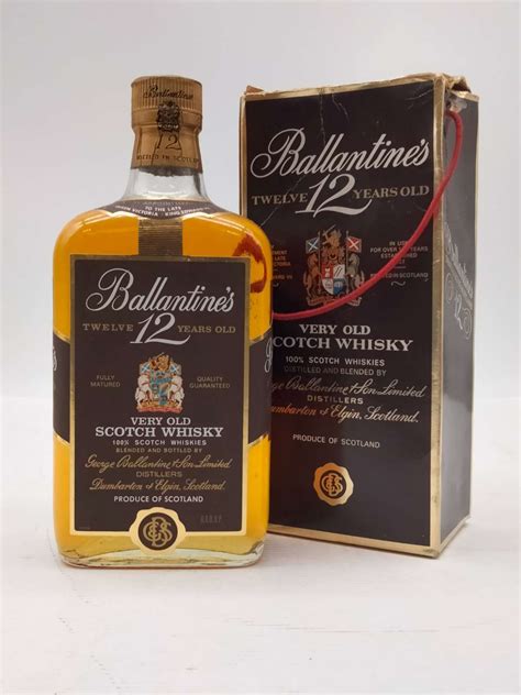 Ballantines 12 Year Old Very Old Scotch Whisky Whiskey Bidders