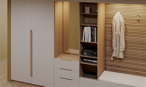 Шкаф Ольборг из МДФ в прихожую с интегрированными ручками — Фабрика мебели «Мебиус