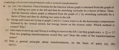 Solved Combining A Horizontal Transformation With A Vertical