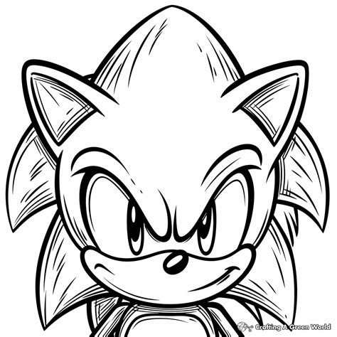 Sonic The Hedgehogs Face Coloring Pages Free And Printable