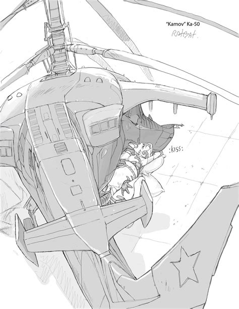 Rule 34 Aircraft Black And White Female Helicopter Human Inanimate Ka 50 Kamov Machine
