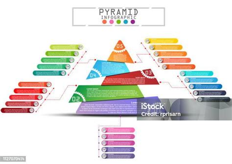 비즈니스 데이터 시각화입니다 피라미드 차트 및 추상 그래프 다이어그램 단계 벡터 비즈니스 프레 젠 테이 션에 대 한 서식 파일의 요소 Infographic 보고서에 대 한