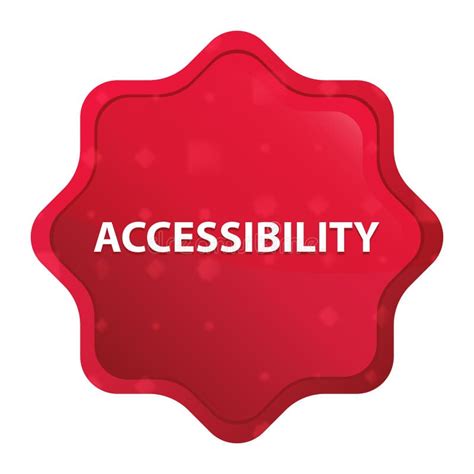 Accessibility Misty Rose Red Starburst Sticker Button Stock
