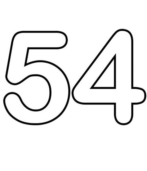Number 54 Template Coloring Page