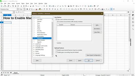 Enable Macros In Libreoffice Calc Youtube