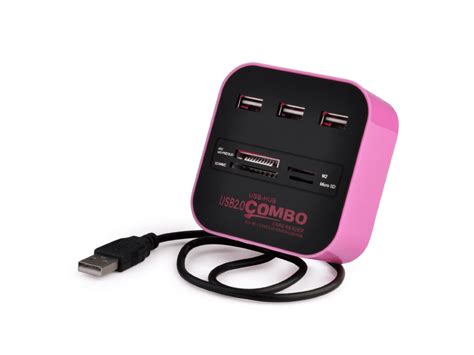 Micro USB Hub USB Splitter All In One USB 2 0 USB Hub Card Reader ComboPink Walmart Com