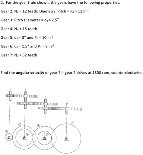 Solved For The Gear Train Shown The Gears Have The Following