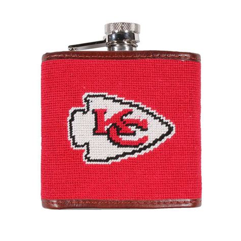 Smathers And Branson Kansas City Chiefs Needlepoint Flask Country Club Prep