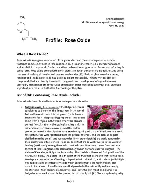 Understanding Rose Oxide And Its Uses Pdf Cooking Food And Wine