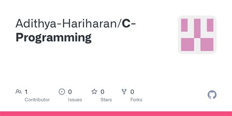 Github Adithya Hariharanc Programming