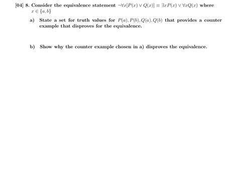 Solved 04 8 Consider The Equivalence Statement Vr P R Chegg Com