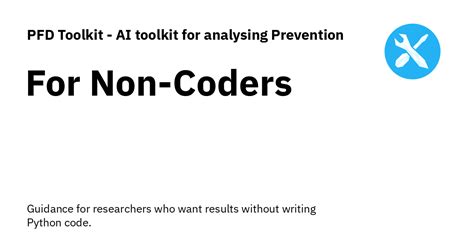 For Non Coders Pfd Toolkit