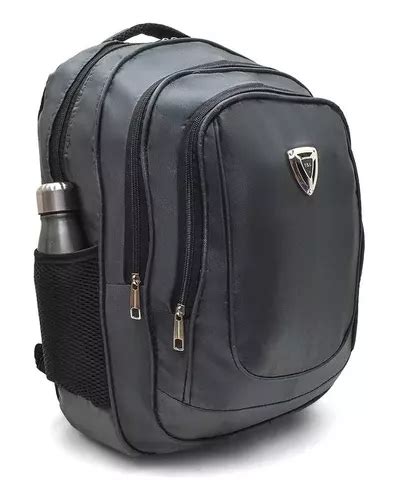 Mochila Grande Notebook Faculdade Escola 40l Resistente Cor Cinza Escuro Mercadolivre