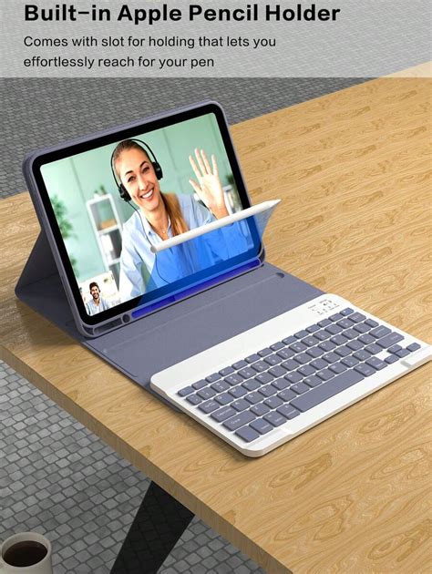 Capa De Teclado E Mouse Para Ipad 5º6º7º8º9º10º Pro 11 Air 123456 Capa Removível