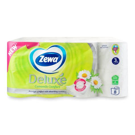 Папір туалетний Zewa Deluxe White ромашка 3-шаровий 8шт – онлайн ...