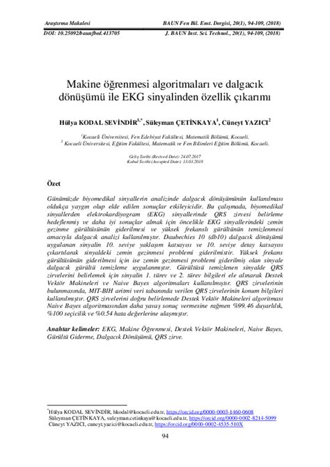 Pdf Ecg Feature Extraction Via Wavelet Transform And Machine Learning Algorithms