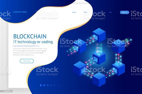 Isometric Concept Of Quantum Computers Blockchain It Technology Or Coding Information Blocks In
