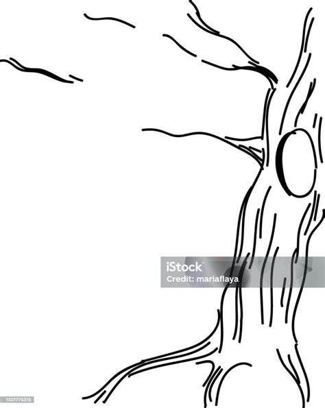 Sketch Of Dry Tree With Hollow Stock Illustration Download Image Now