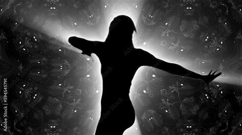 A Sexy Silhouette Of A Female Dancer With A 3d Animation Of Black Shiny
