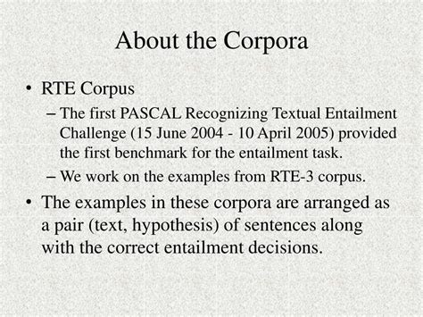 PPT Recognizing Textual Entailment Using UNL Framework PowerPoint