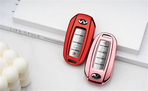 Tengare Car Key Fob Cover Compatible With Infiniti Pink