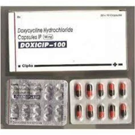 Doxicip 100 Mg Doxycycline Hydrochloride Capsules Ip At Rs 100 Strip In Nagpur