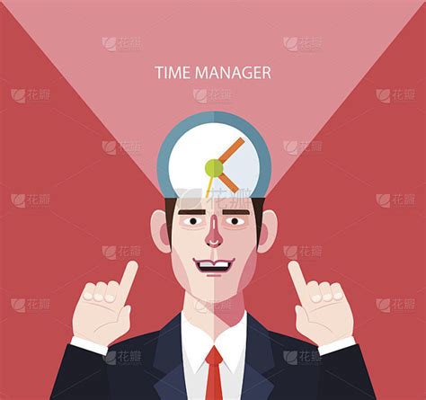 平面字符的时间管理概念插图注编辑