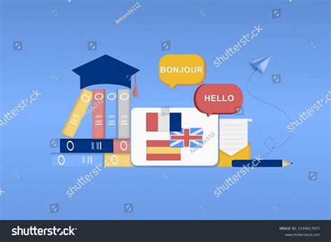 Modern 3d Online Languages Learning Class Stock Vector Royalty Free 2144617657 Shutterstock