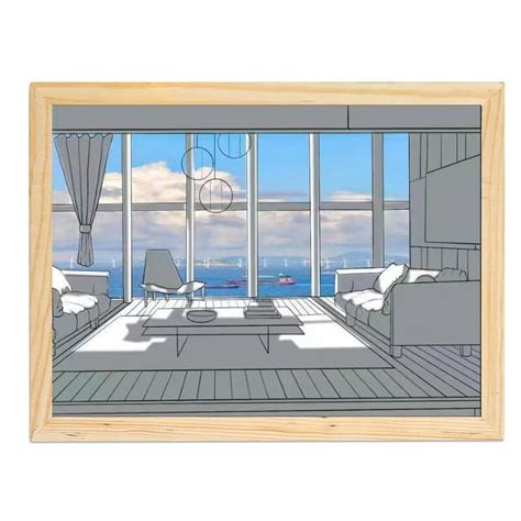 D Coration Bois Style Cadre Lumineux Led Paysage Avec Variation Du