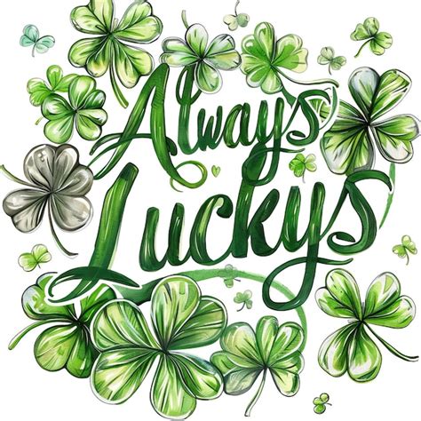 Premium Vector Always Lucky In A Nice Clean Thin Cursive Font With A Ver