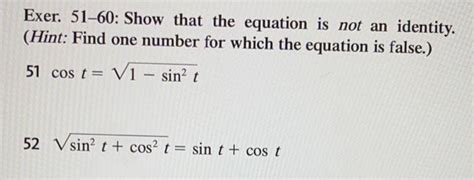 Solved Exer 51 60 Show That The Equation Is Not An
