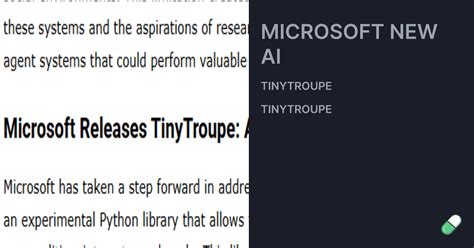 microsoft new ai tinytroupe pump