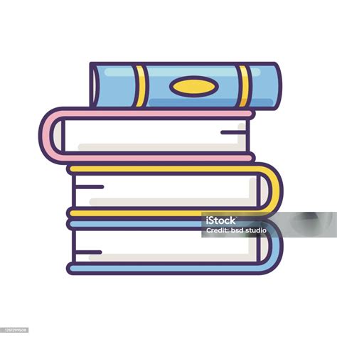 책 더미 Rgb 색상 아이콘 하드 커버 교과서의 스택 학교 과제 자기 교육과 지식 가르치고 공부한다 서점 기호입니다 라이브러리