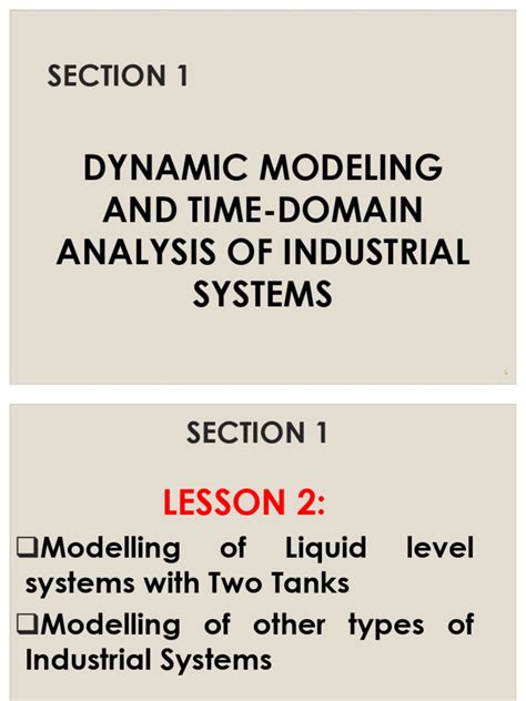 Section 1 Lesson 2 System Dynamic Modeling And Time Domaine Analysis Pdf