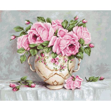 Pink Roses Needlepoint From Luca S Tapestry And Canvases Kits