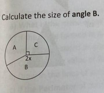Solved Calculate The Size Of Angle B Chegg