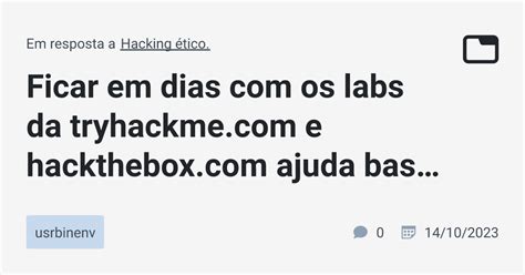 Ficar Em Dias Com Os Labs Da E Ajuda Bastante A · Usrbinenv