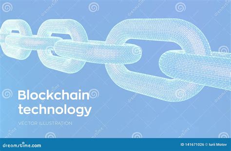 block chain crypto currency hyperlink chain blockchain concept 3d