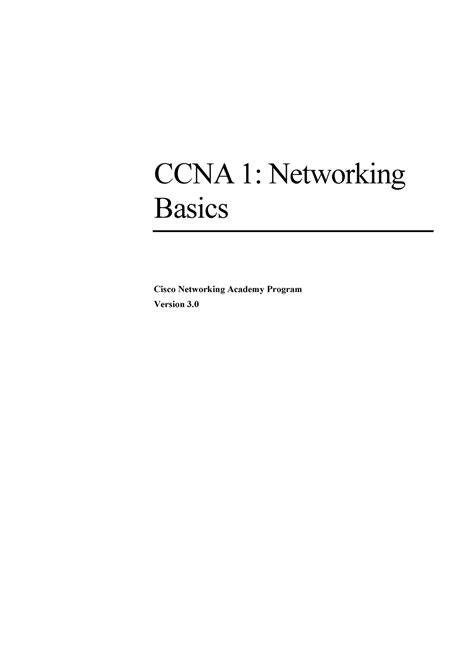 CCNA 1 Networking Basics Cisco Networkin CCNA 1 Networking Basics Cisco Networking Academy