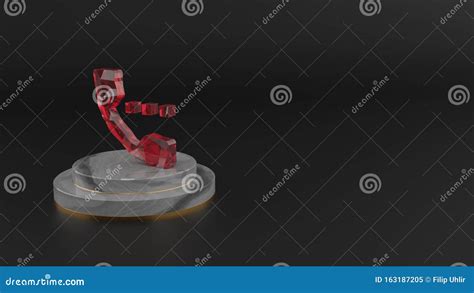 3d Rendering Of Red Gemstone Symbol Of Phone Icon Stock Illustration Illustration Of News