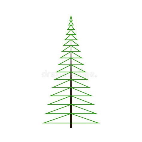 Abstract Green Tree Simple Geometric Shape Icon Stock Vector Illustration Of Drawing