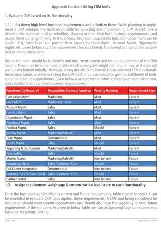 Crm Tools Evaluation Approach PDF Cloud Computing Internet