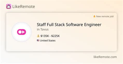 📩 Staff Full Stack Software Engineer At 🏢 Tavus Salary 💰135k 225k 📍remote Job In 🇺🇸