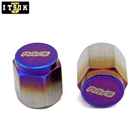 【itsok】rays Valve Caps 4pcsset Aluminum Alloy Metal Titanium Burnt