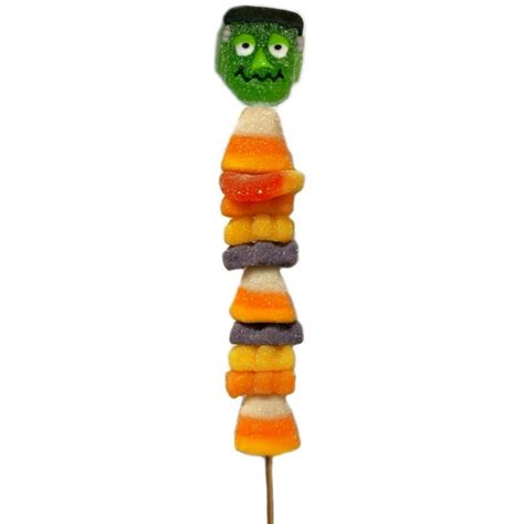 Frankenstein Gummy Candy Skewer Tangy Multi Coloured 70 G Candy For Halloween Party City
