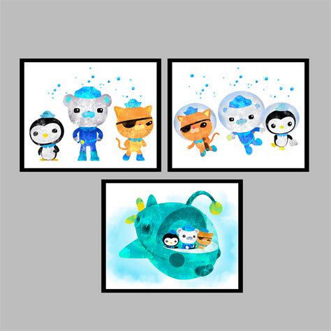 Octonauts Set Art Print Digital Files Decor Nursery Room Oct Inspire Uplift