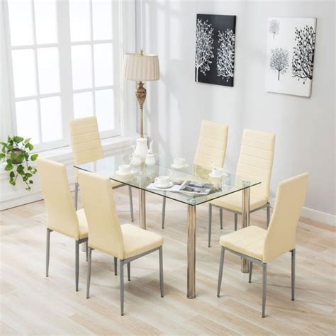 7 Piece Glass Dining Room Set