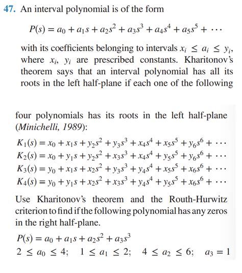 Solved An Interval Polynomial Is Of The
